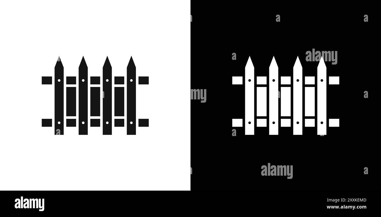 fence icon logo sign vector outline in black and white color Stock ...