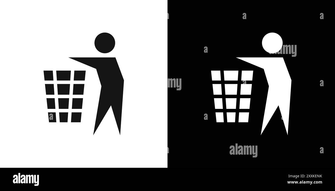 Do not litter icon logo sign vector outline in black and white color ...