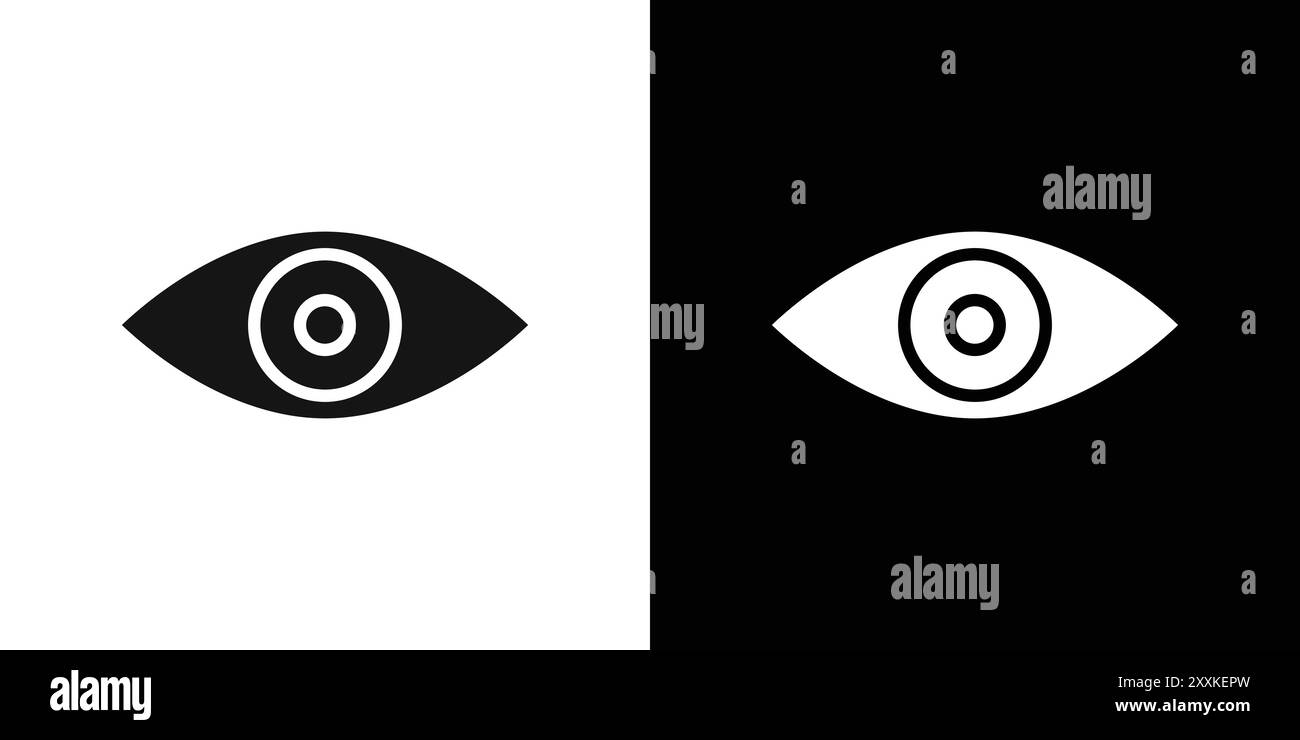 Eye icon logo sign vector outline in black and white color Stock Vector ...