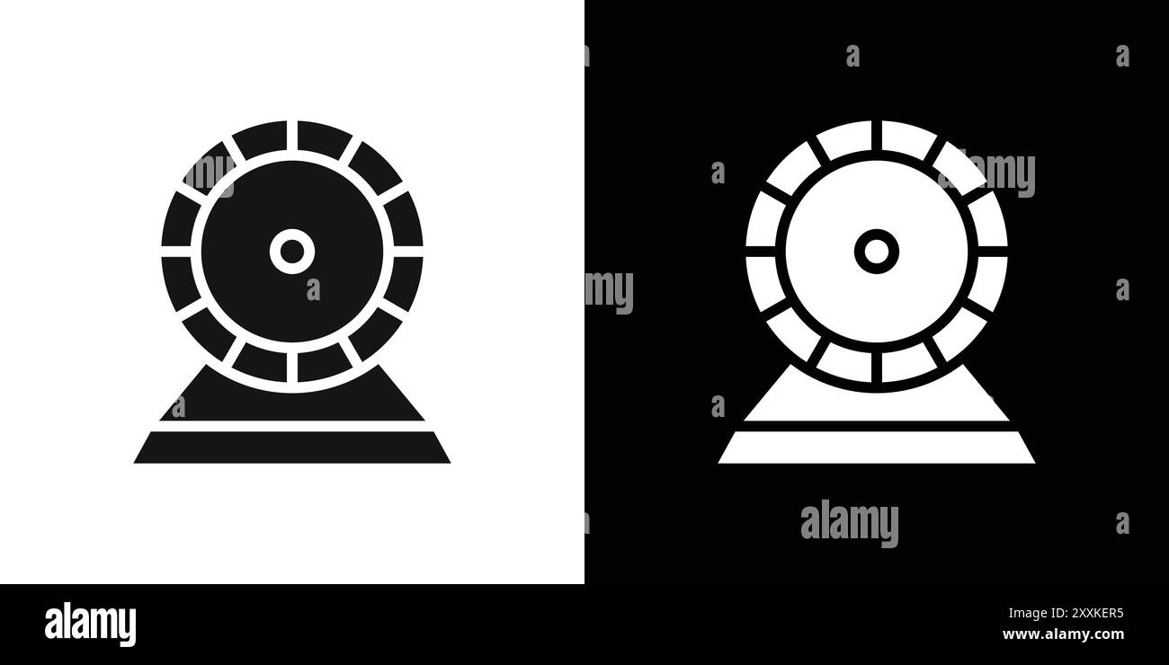 Hamster wheel icon logo sign vector outline in black and white color ...