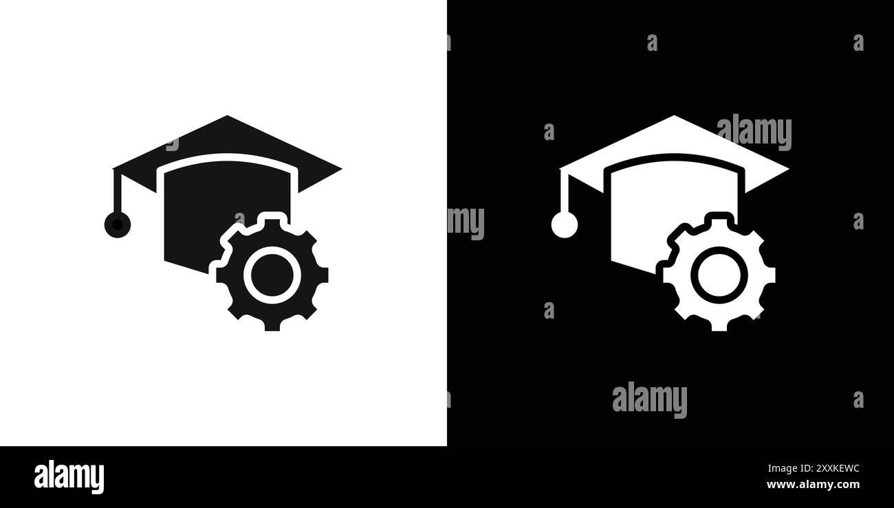 Engineering education icon logo sign vector outline in black and white ...