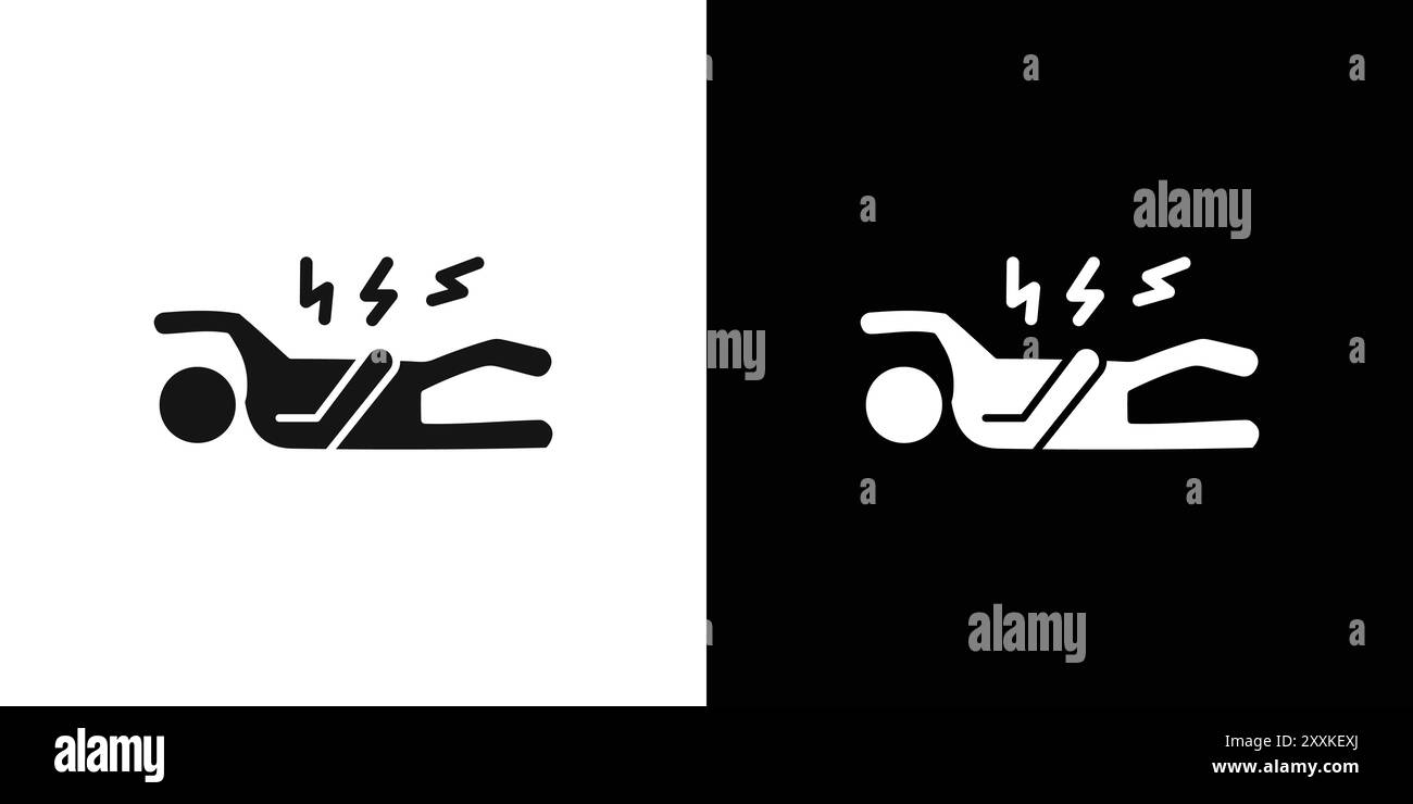 Epilepsy icon logo sign vector outline in black and white color Stock ...