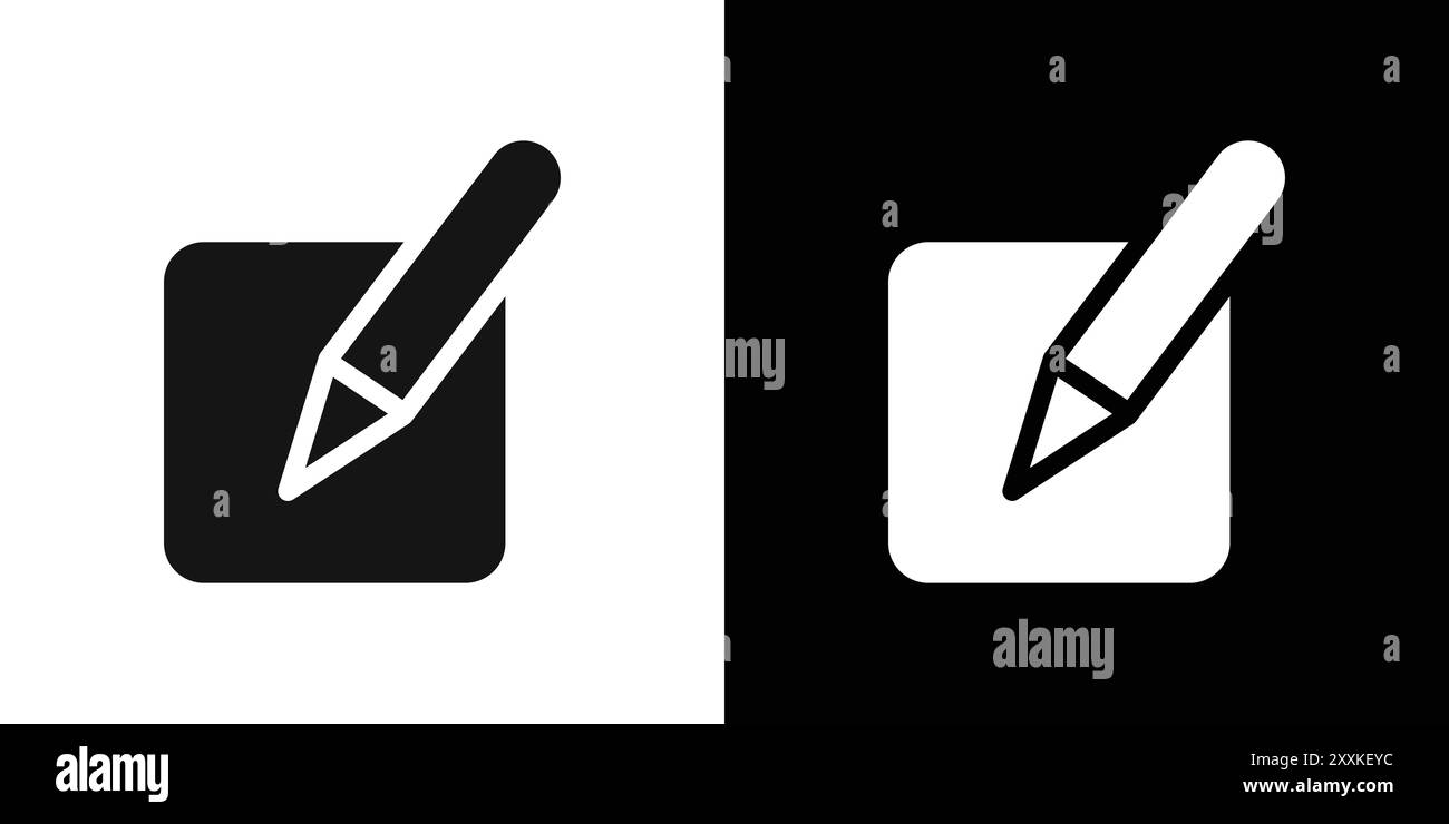 Edit Image Icon logo sign vector outline in black and white color Stock ...