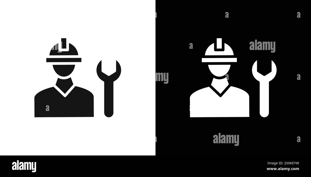 engeering services icon logo sign vector outline in black and white ...