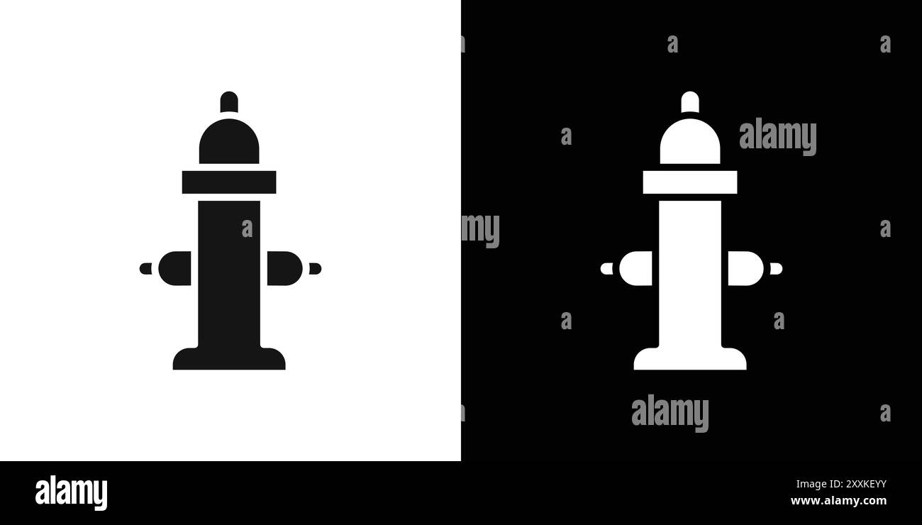 Fire hydrant icon logo sign vector outline in black and white color ...