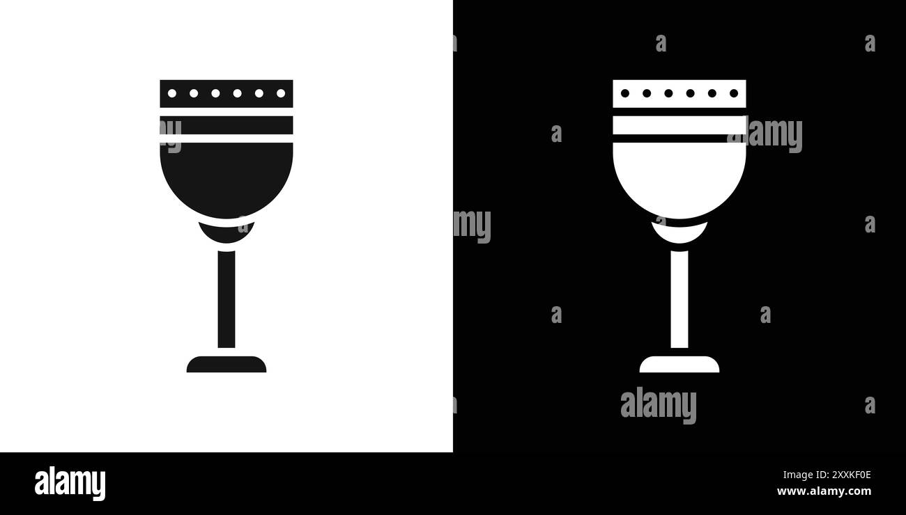Holy chalice icon logo sign vector outline in black and white color Stock Vector Image & Art - Alamy