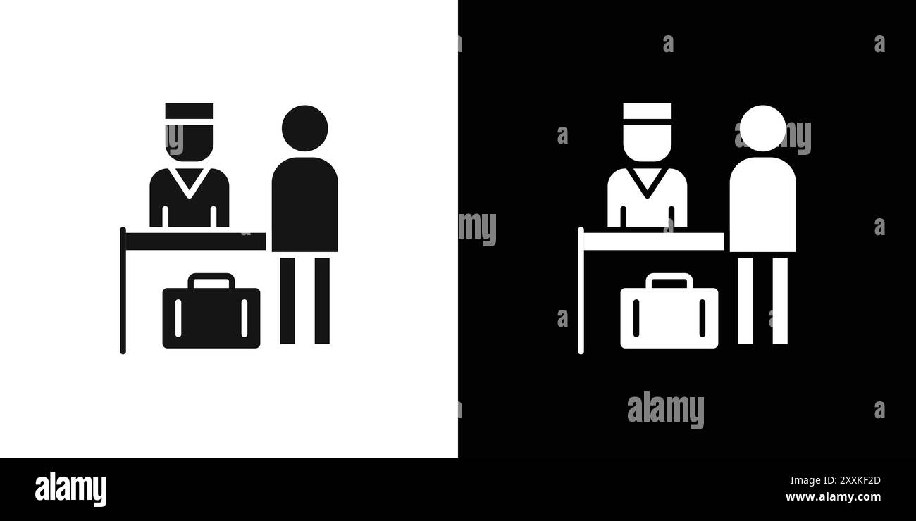 Hospitality industry icon logo sign vector outline in black and white ...