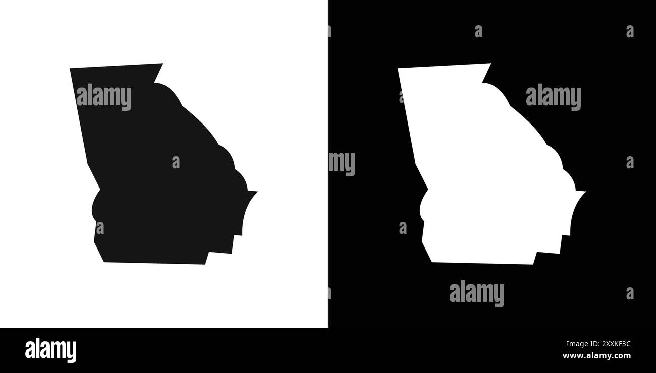 Georgia icon logo sign vector outline in black and white color Stock ...