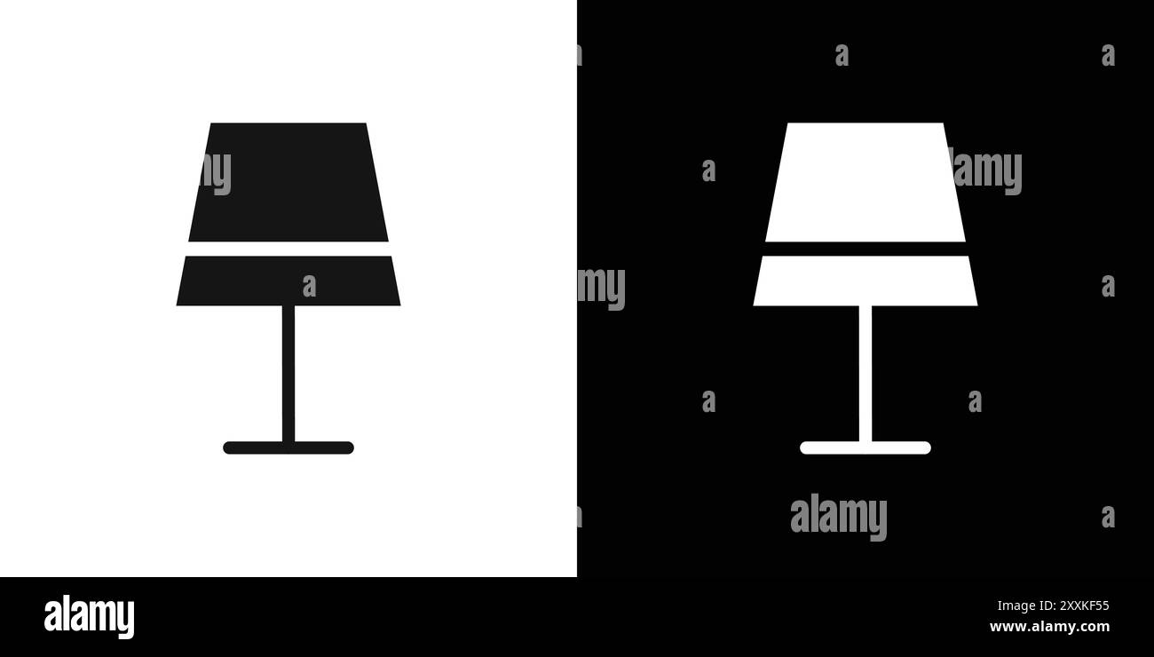 Home light icon logo sign vector outline in black and white color Stock ...