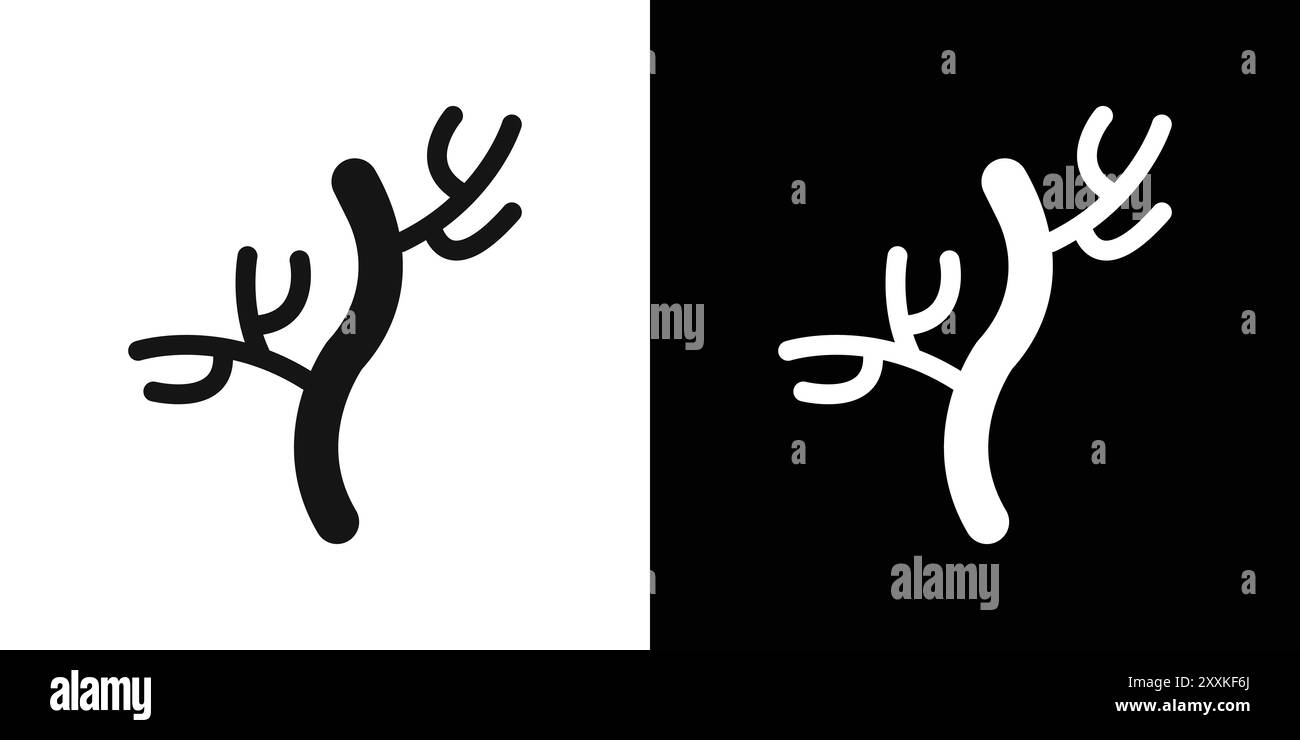 Human artery icon logo sign vector outline in black and white color ...