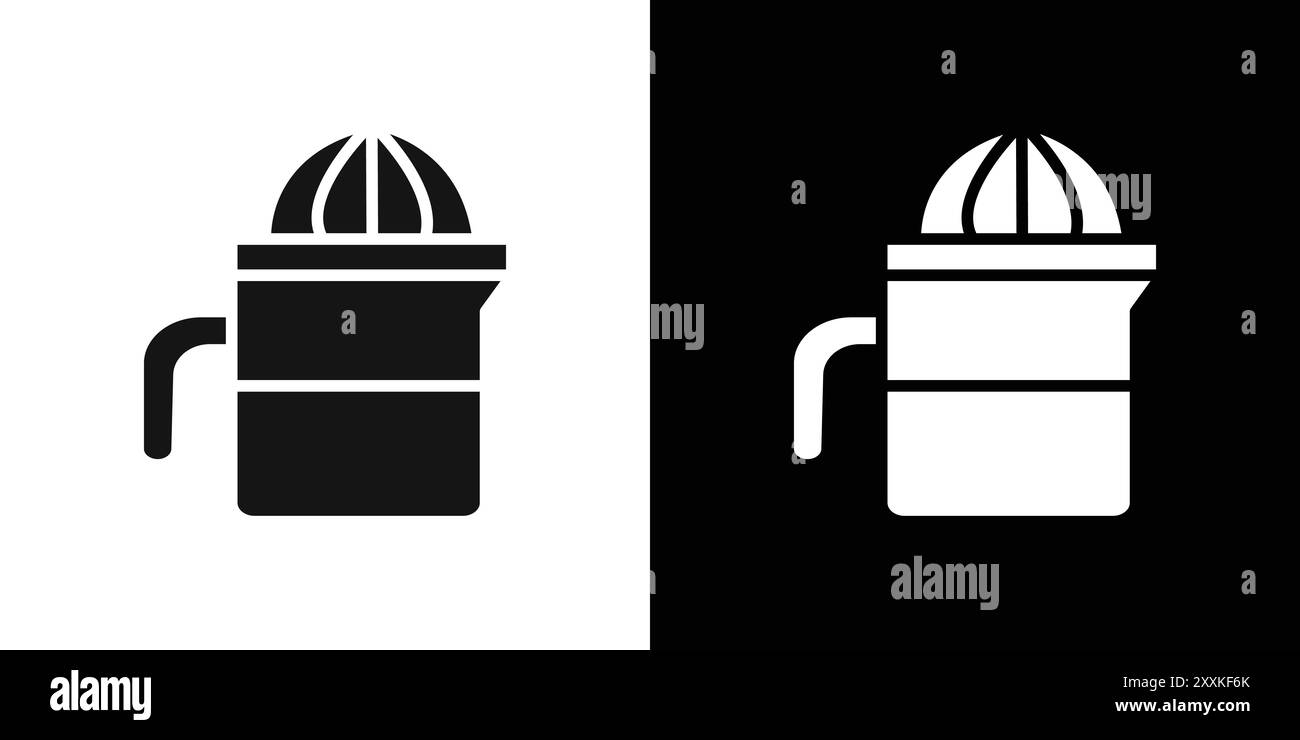 Lemon squeezer icon logo sign vector outline in black and white color ...