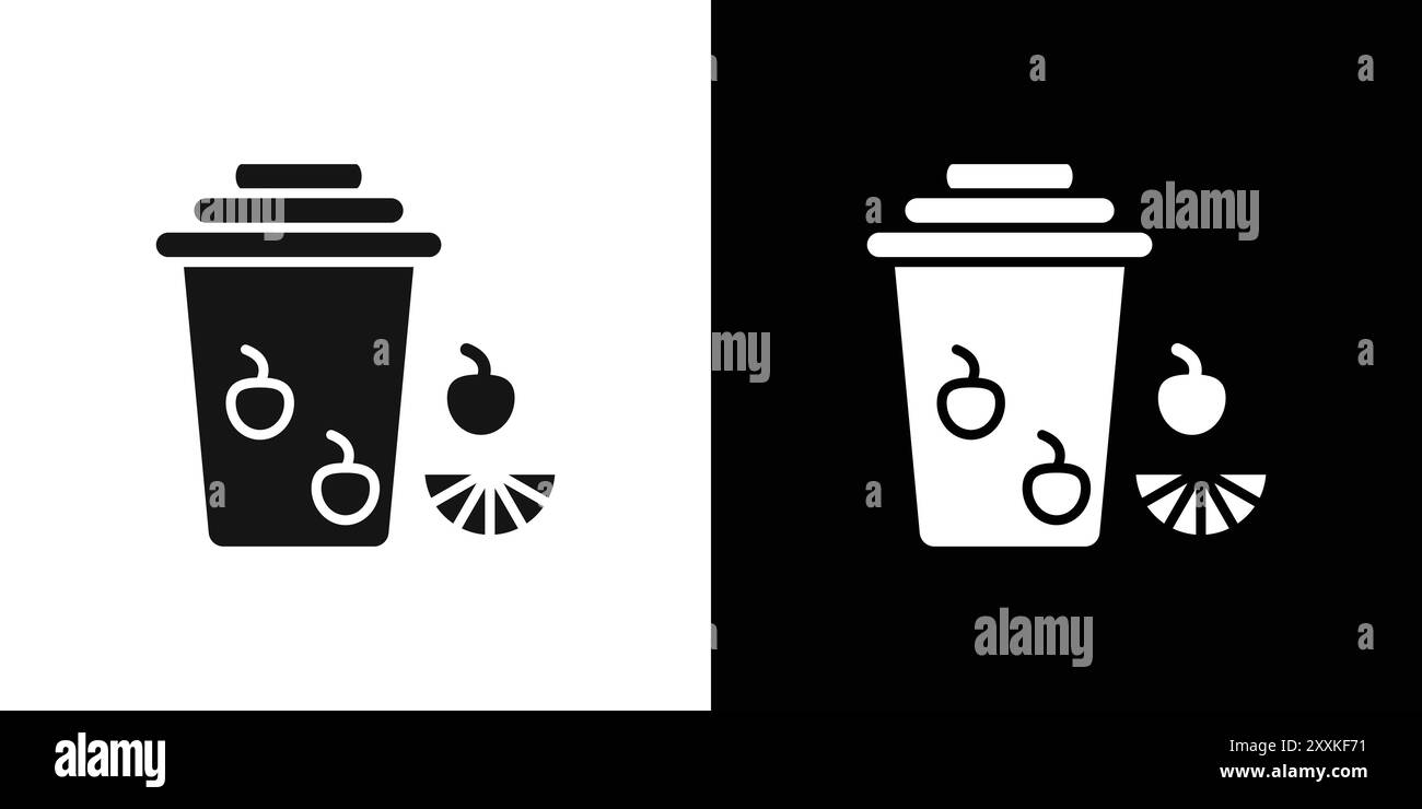 Leftovers Disposal icon logo sign vector outline in black and white ...