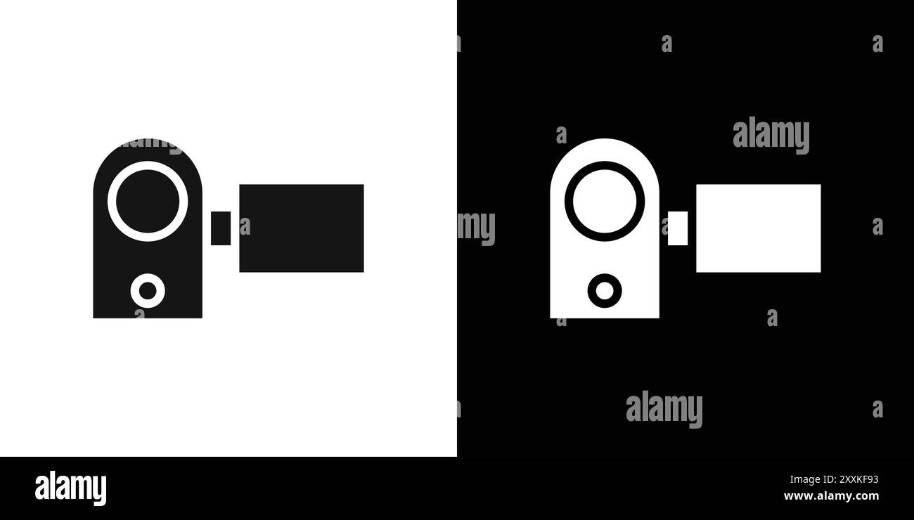 Handy Cam Icon logo sign vector outline in black and white color Stock ...