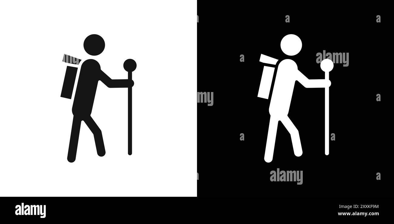 hike icon logo sign vector outline in black and white color Stock ...