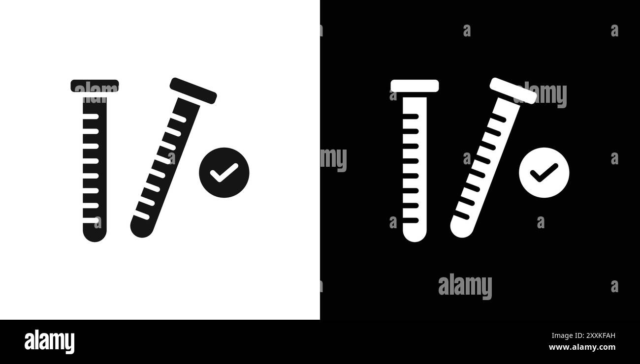 Laboratory test icon logo sign vector outline in black and white color ...