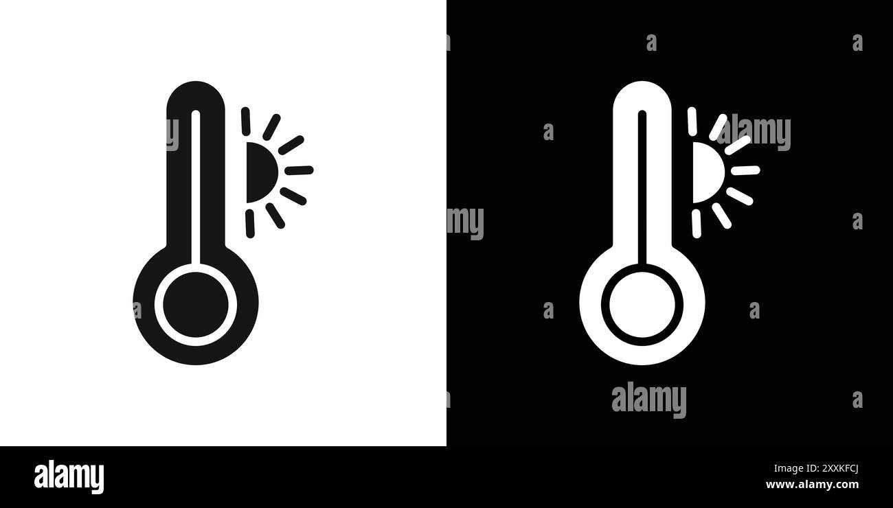 Hot Icon logo sign vector outline in black and white color Stock Vector ...