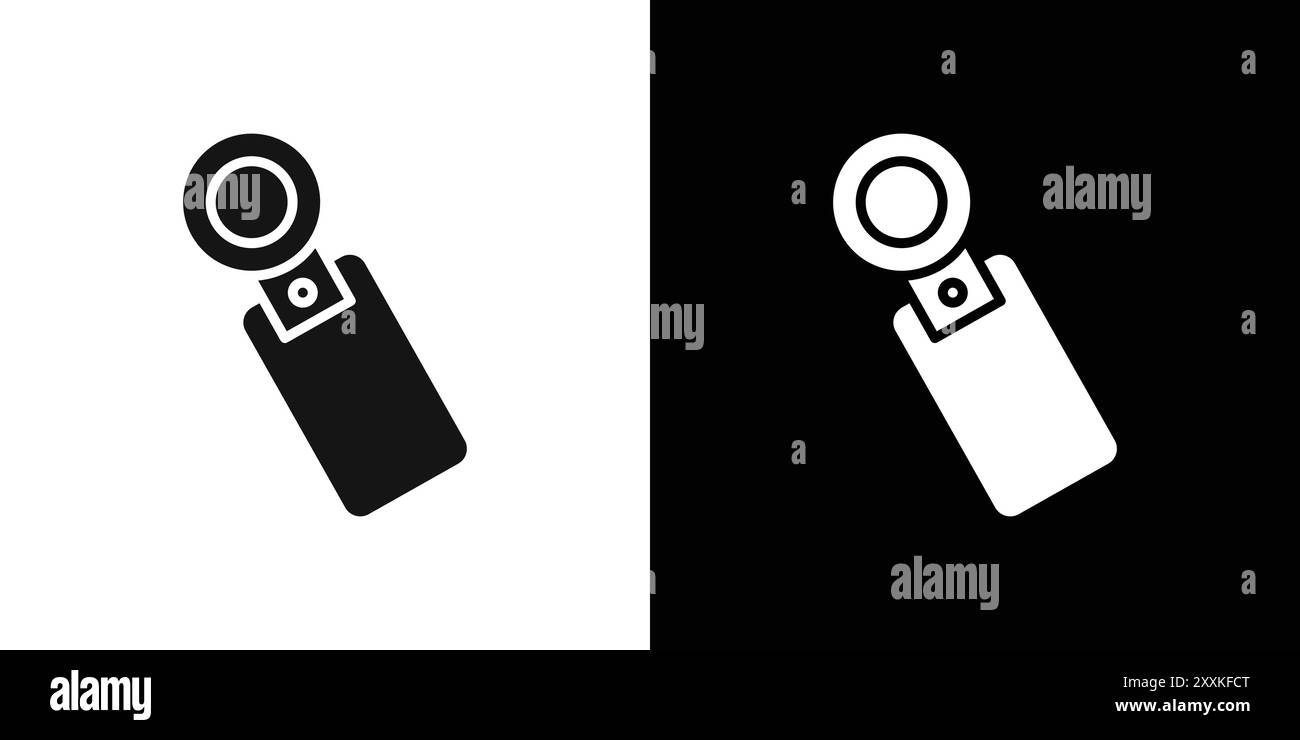 Key Chain Icon logo sign vector outline in black and white color Stock ...