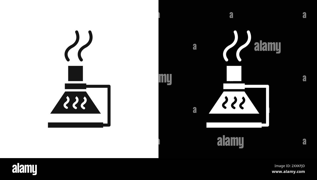 Laboratory test icon logo sign vector outline in black and white color ...