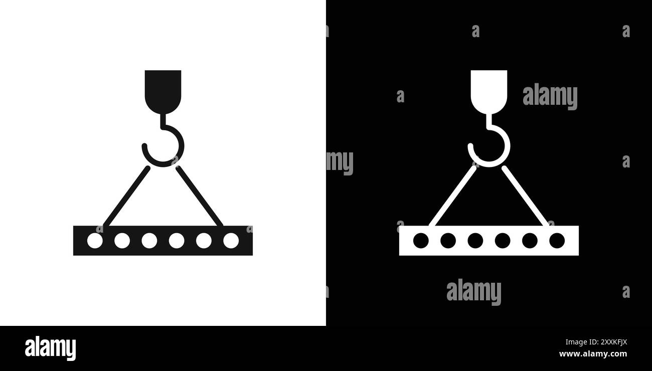 Hook icon logo sign vector outline in black and white color Stock ...