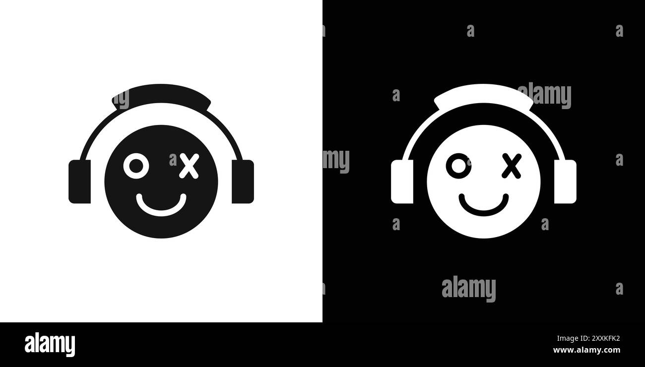 gamer icon logo sign vector outline in black and white color Stock ...