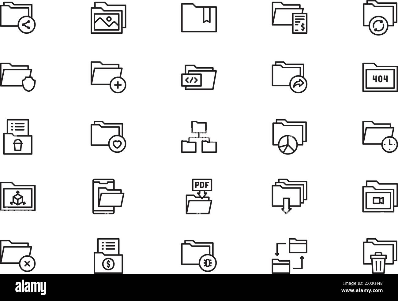 Folders icons collection is a vector illustration with editable stroke Stock Vector Image & Art ...