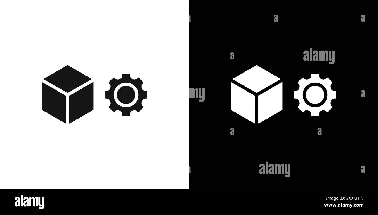 logistics management icon logo sign vector outline in black and white ...