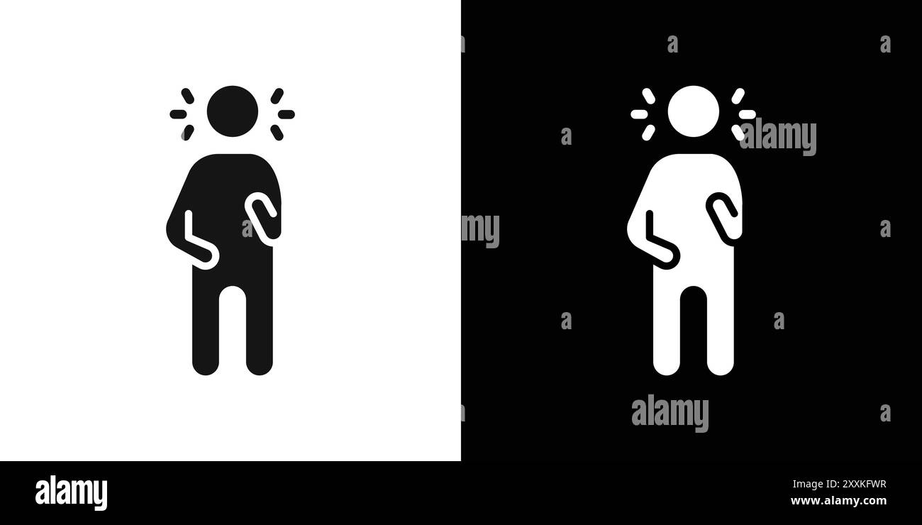 Nausea icon logo sign vector outline in black and white color Stock ...