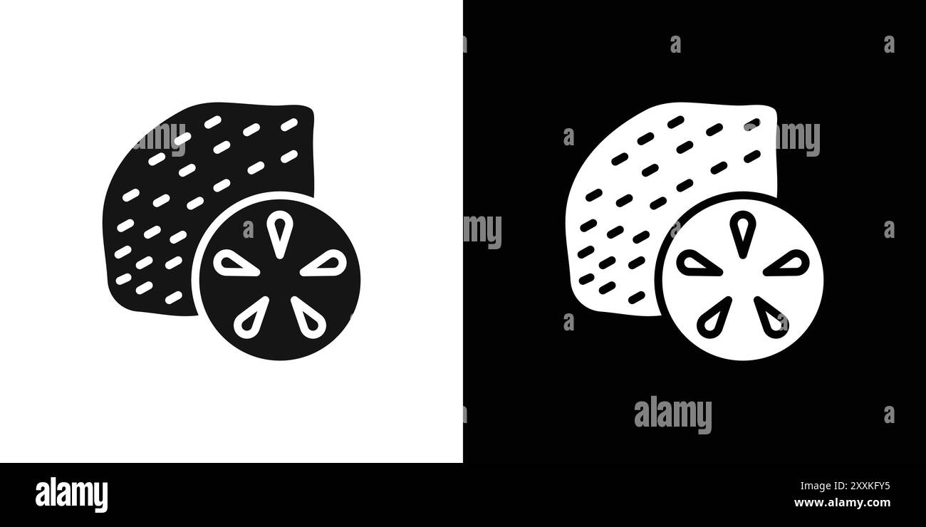 lemon icon logo sign vector outline in black and white color Stock ...