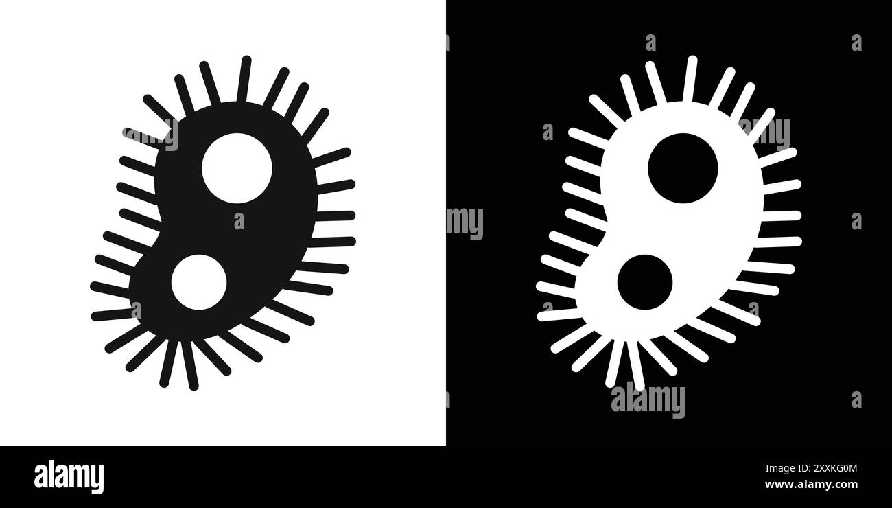 Microbe icon logo sign vector outline in black and white color Stock ...