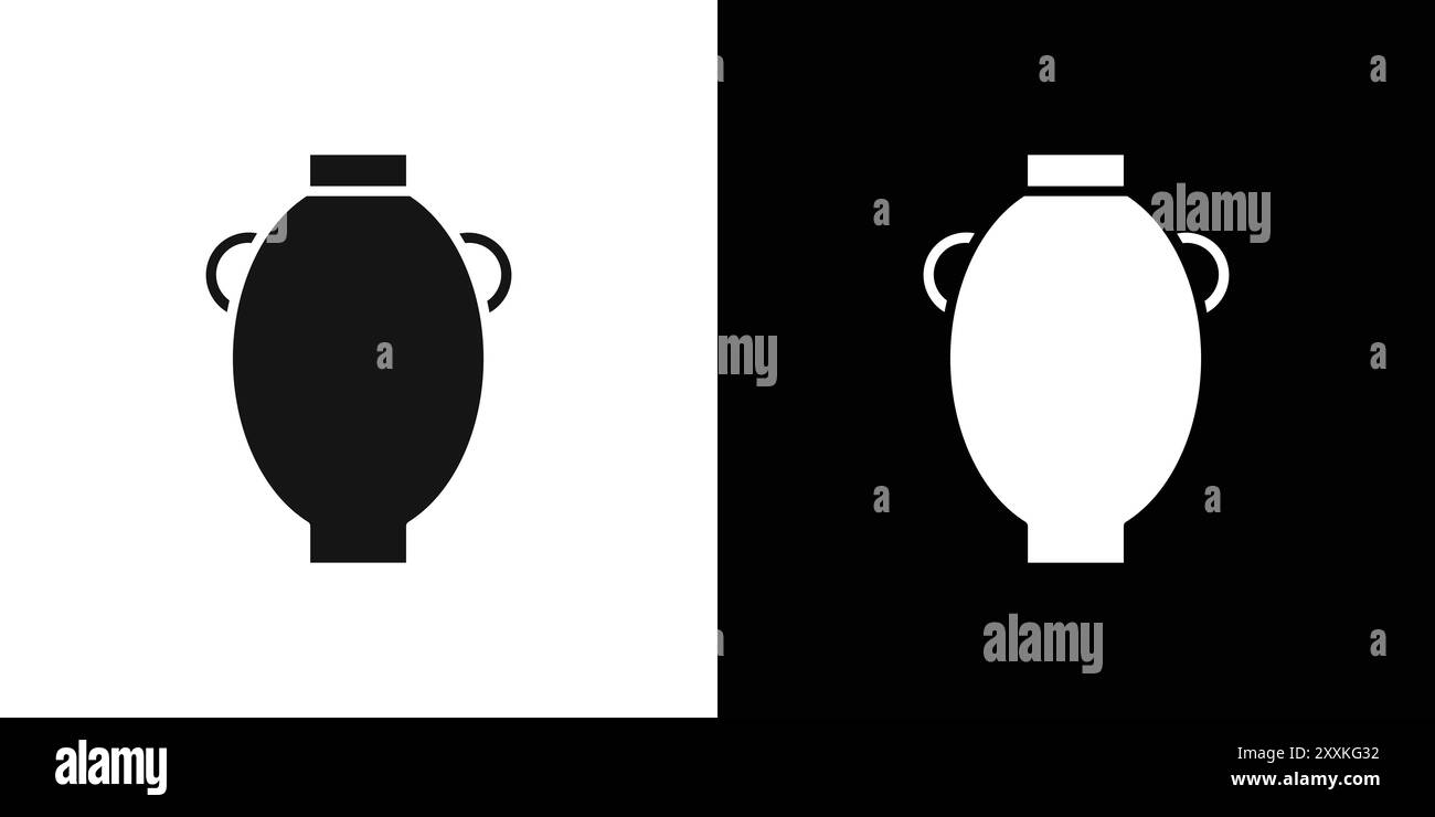 Manna Jar icon logo sign vector outline in black and white color Stock ...