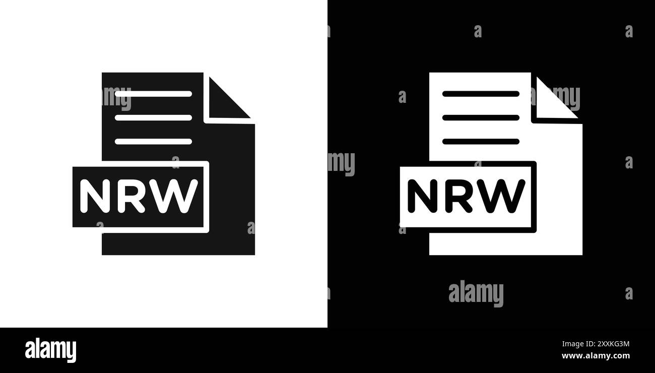 NRW File Document Icon logo sign vector outline in black and white color Stock Vector Image ...
