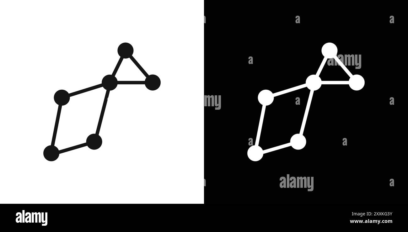 Lyra Constellation icon logo sign vector outline in black and white ...