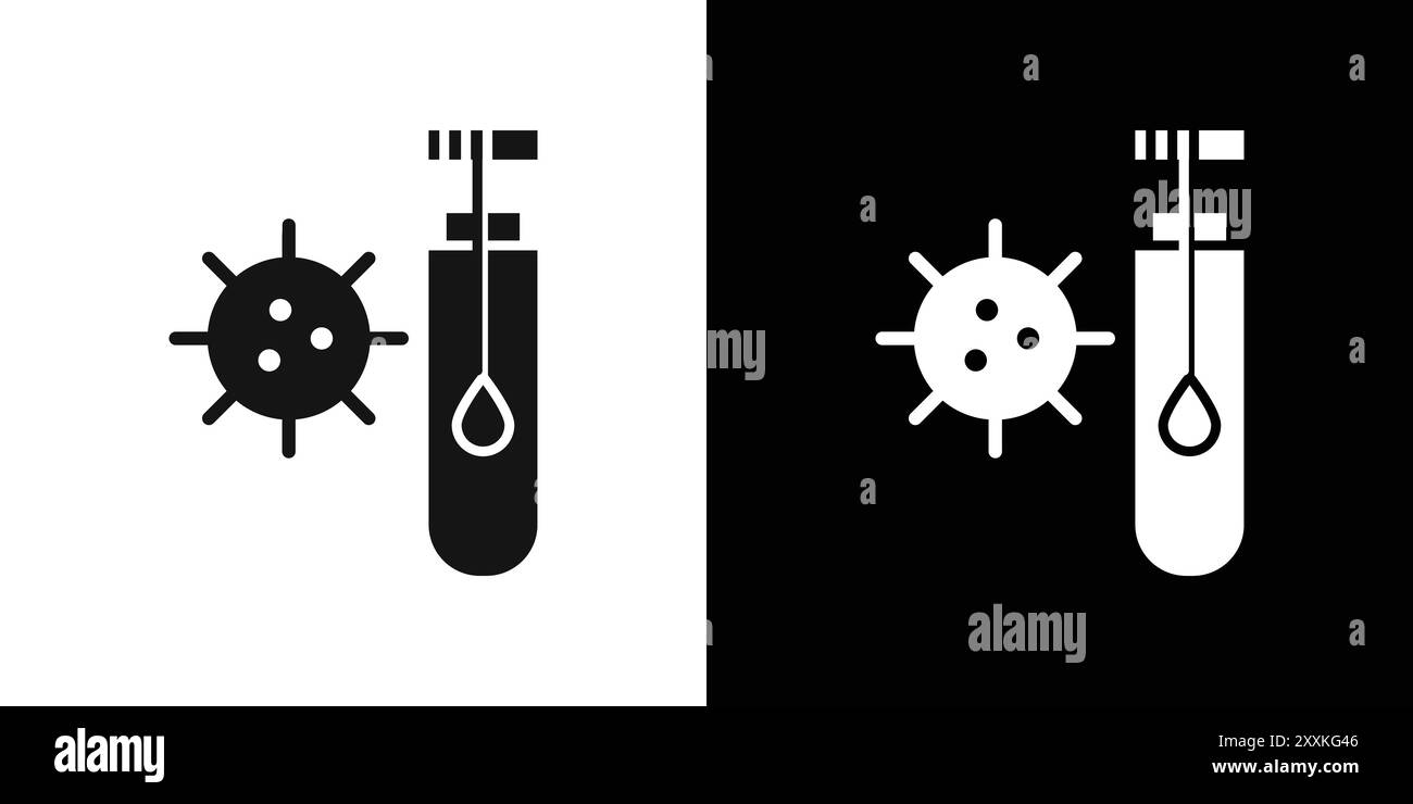 PCR test icon logo sign vector outline in black and white color Stock ...
