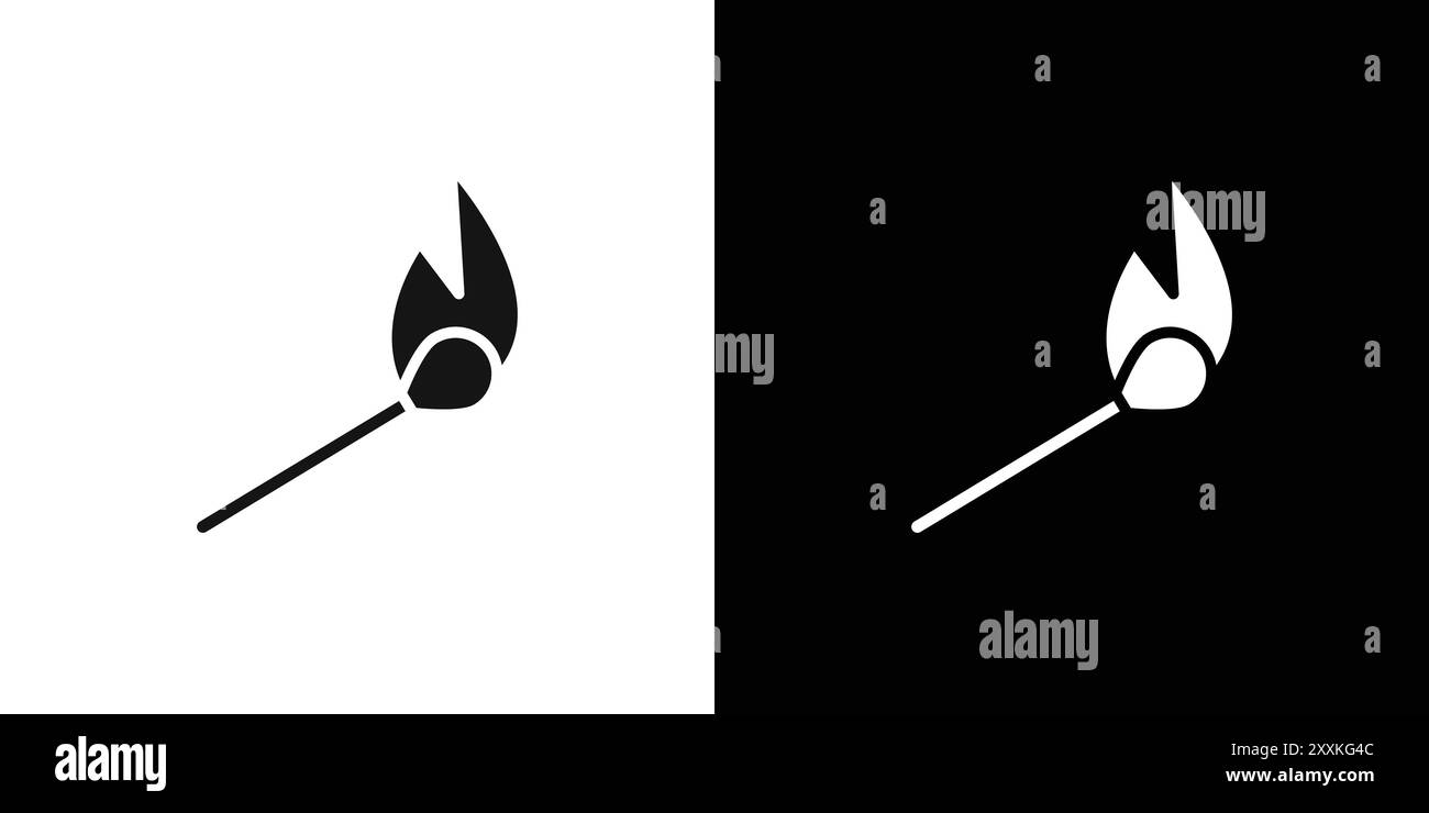 Matches icon logo sign vector outline in black and white color Stock ...