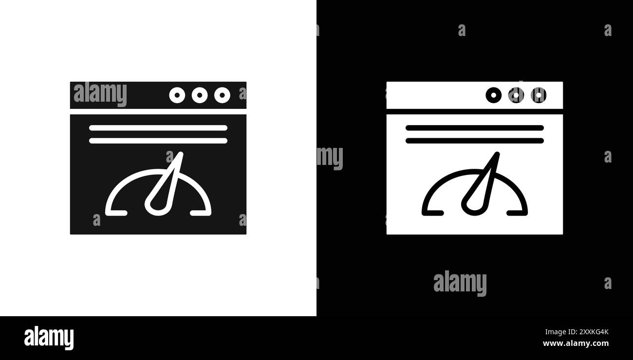 Page speed icon logo sign vector outline in black and white color Stock ...