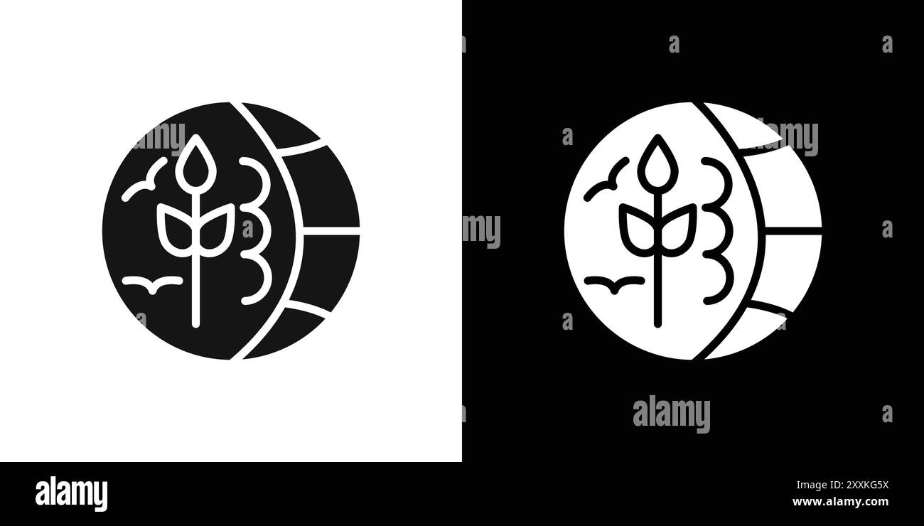 Natural Resources Icon Logo Sign Vector Outline In Black And White Color Stock Vector Image