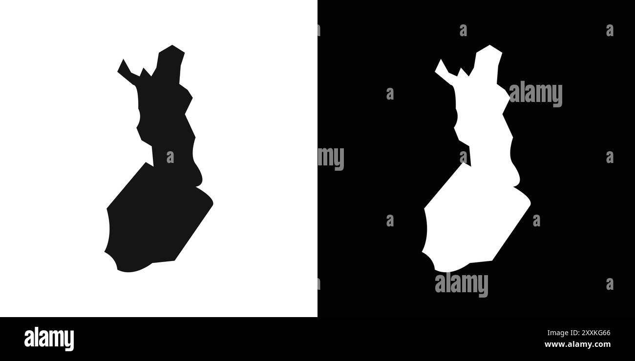 map of Finland icon logo sign vector outline in black and white color ...