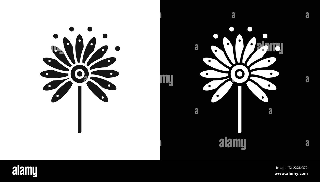 Pollen icon logo sign vector outline in black and white color Stock ...