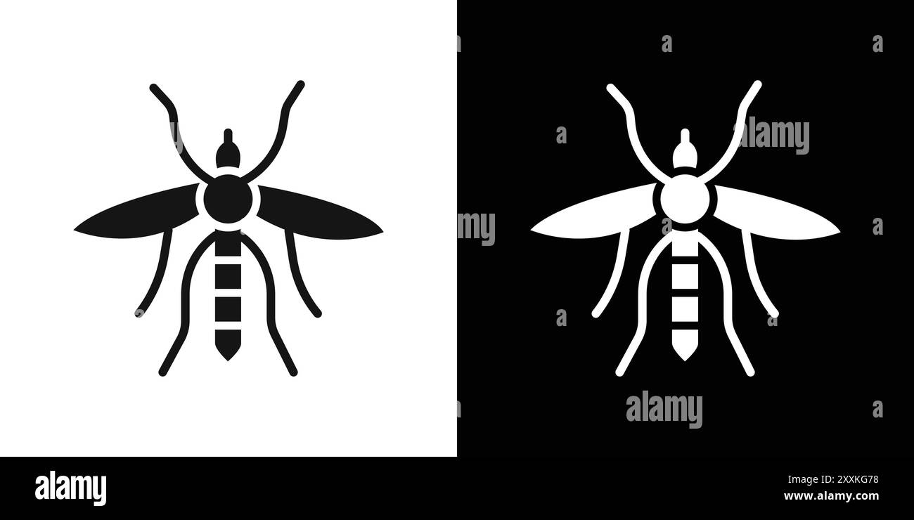 malaria icon logo sign vector outline in black and white color Stock ...