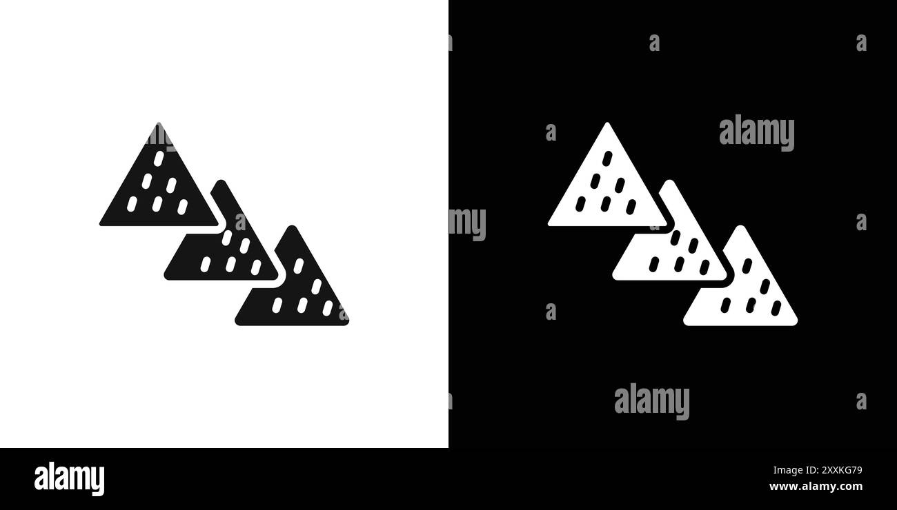 Nachos icon logo sign vector outline in black and white color Stock ...