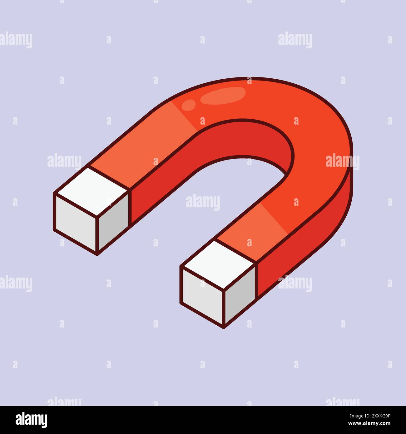 Magnet vector icon. U shaped Magnet icon. Physics Magnet science ...