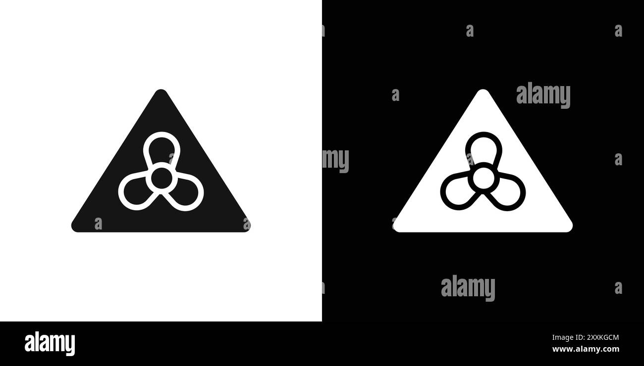 Radiation Hazard Keep Out icon logo sign vector outline in black and ...