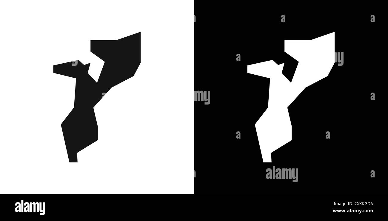 Mozambique map icon logo sign vector outline in black and white color ...