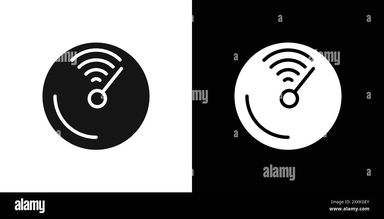 Radar Detection Icon Logo Sign Vector Outline In Black And White Color Stock Vector Image And Art