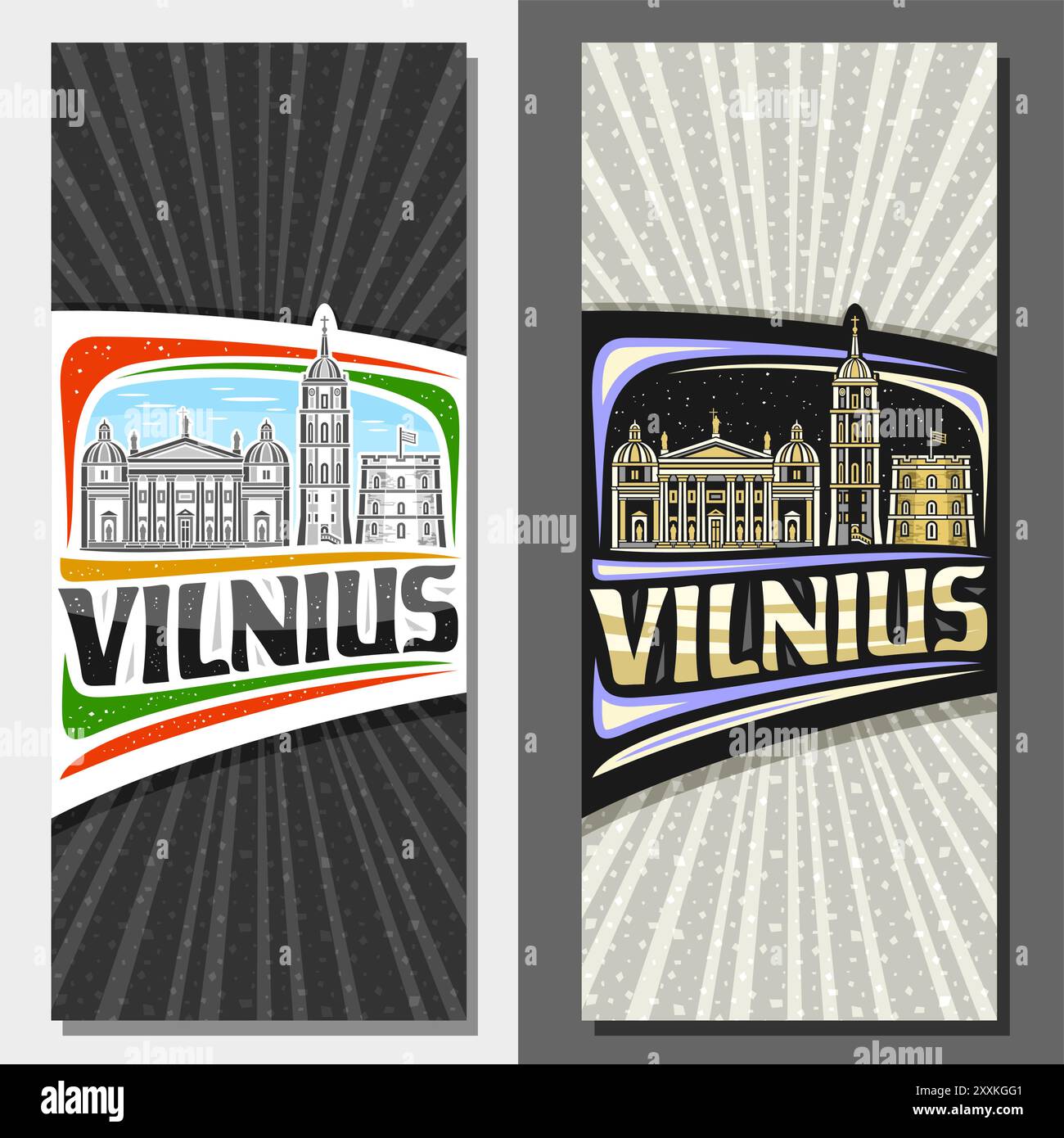 Vilnius lithuania skyline Stock Vector Images - Alamy