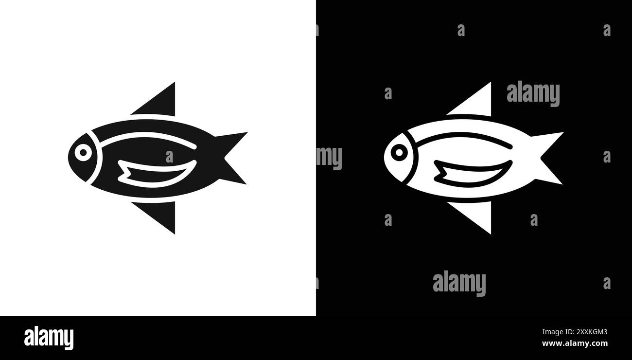 perch fish icon logo sign vector outline in black and white color Stock ...