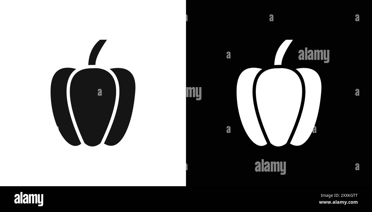 Paprika icon logo sign vector outline in black and white color Stock ...