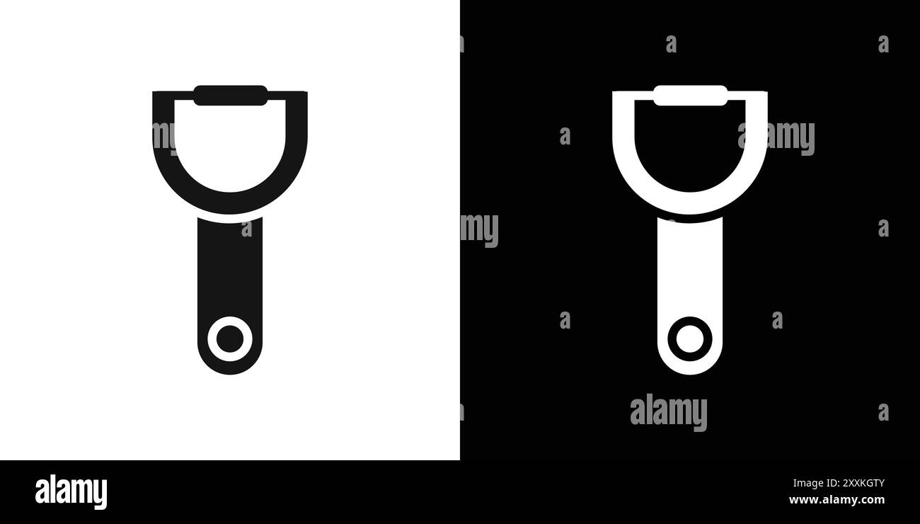 Peeler kitchen tool icon logo sign vector outline in black and white ...