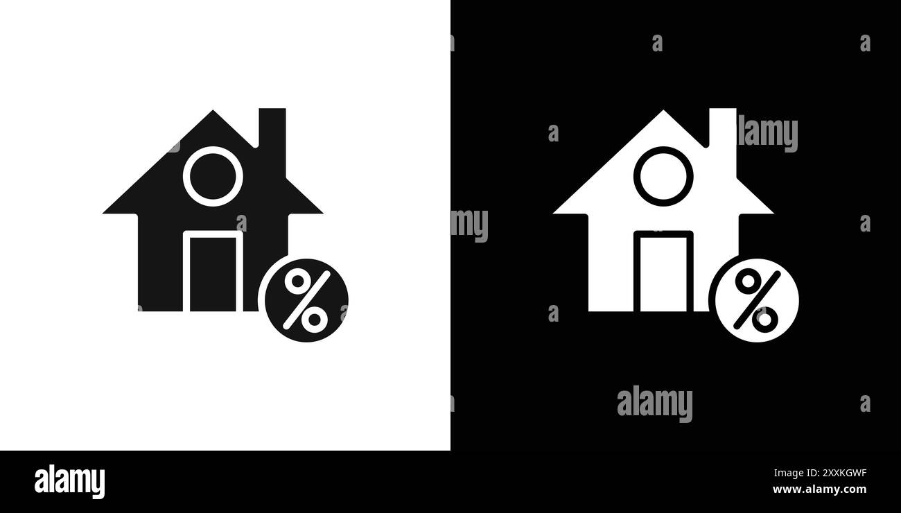 Rate for mortgage icon logo sign vector outline in black and white ...