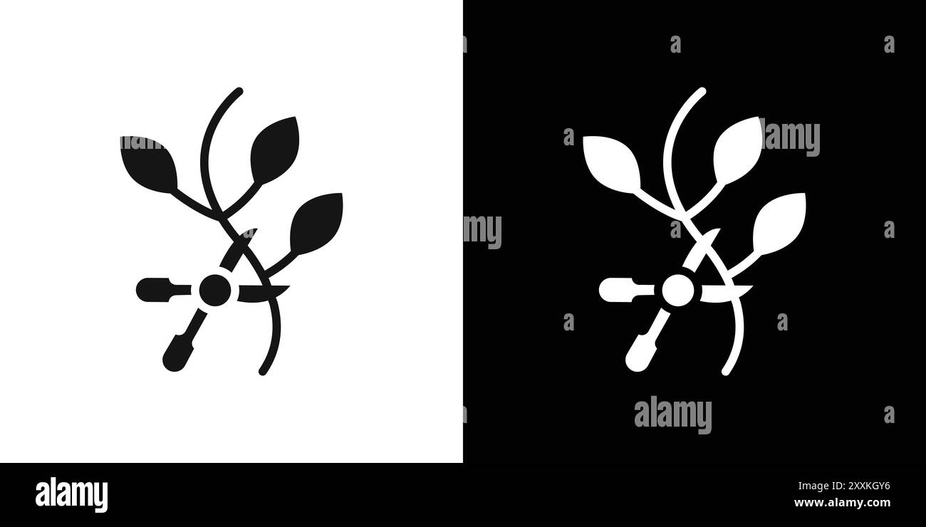 Pruning icon logo sign vector outline in black and white color Stock ...